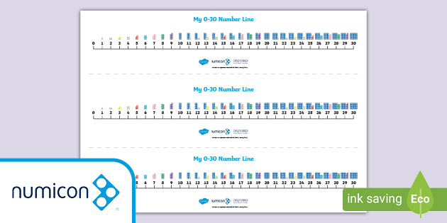 Number Line 0 to 30 with Numicon Shapes (teacher made)